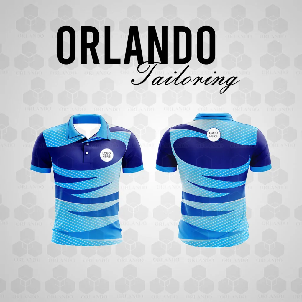 Sublimation Polo Shirt Design Blue Color