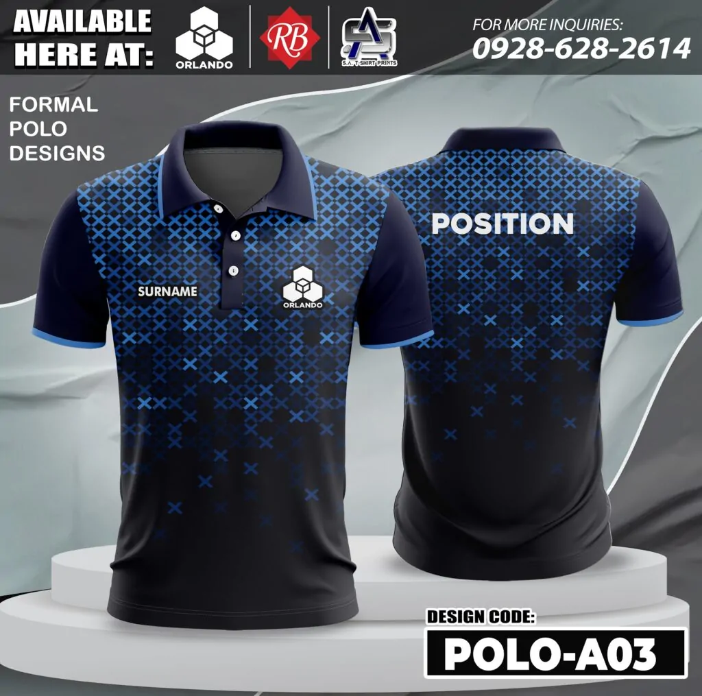 Sublimation Polo Shirt Design Blue Color